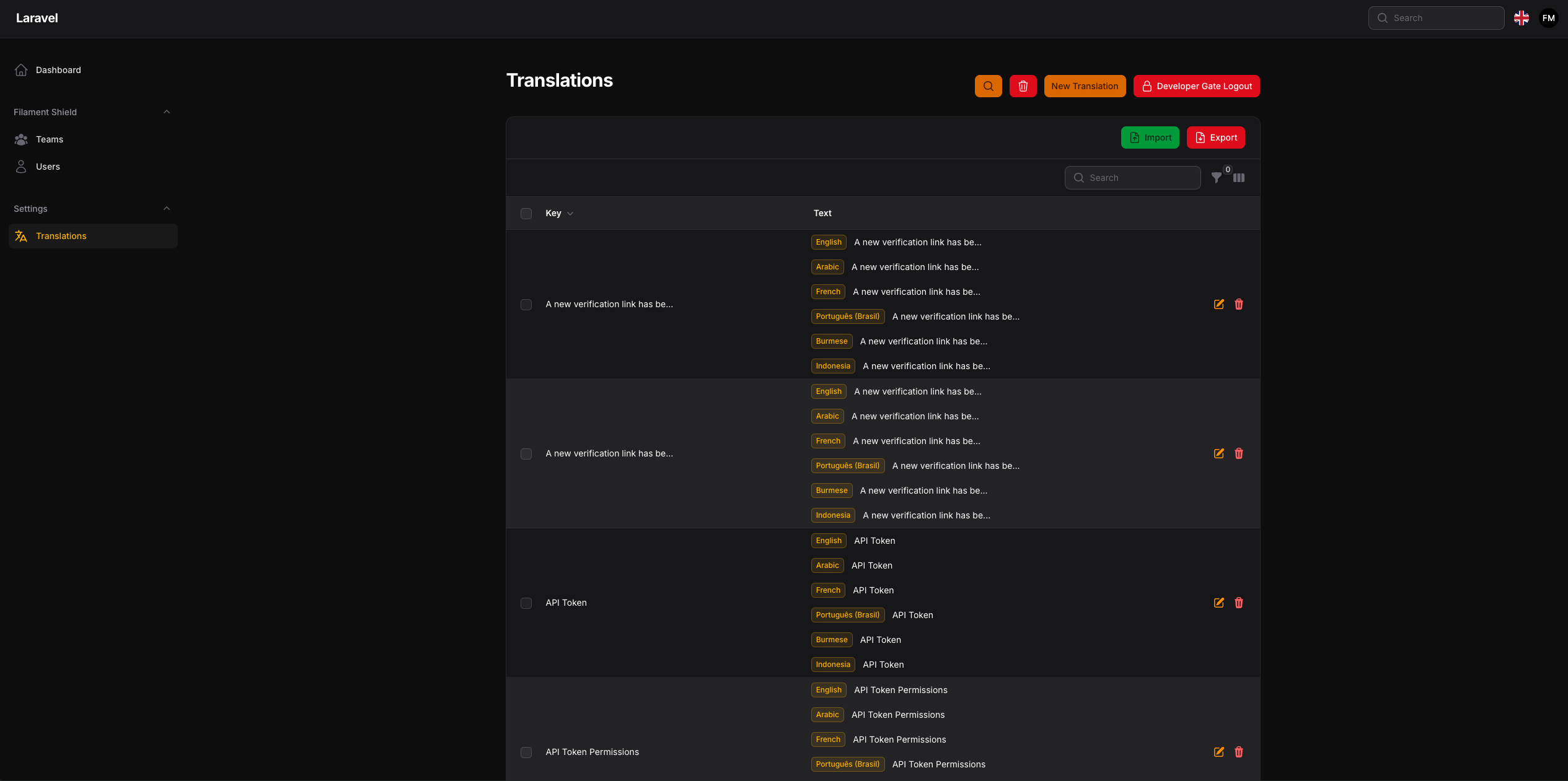 Manage your translation with DB and cache, you can scan your languages tags like trans ...